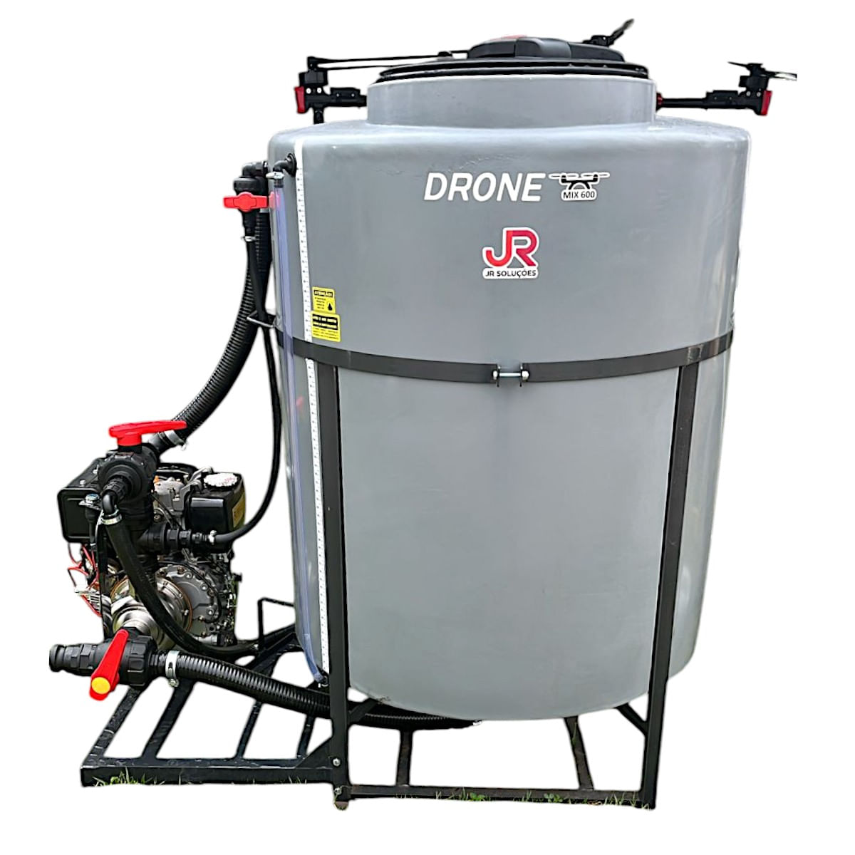 Agitador misturador de Calda Drone Mix 600L DTE com MotoBomba à Diesel INOX com Partida Elétrica